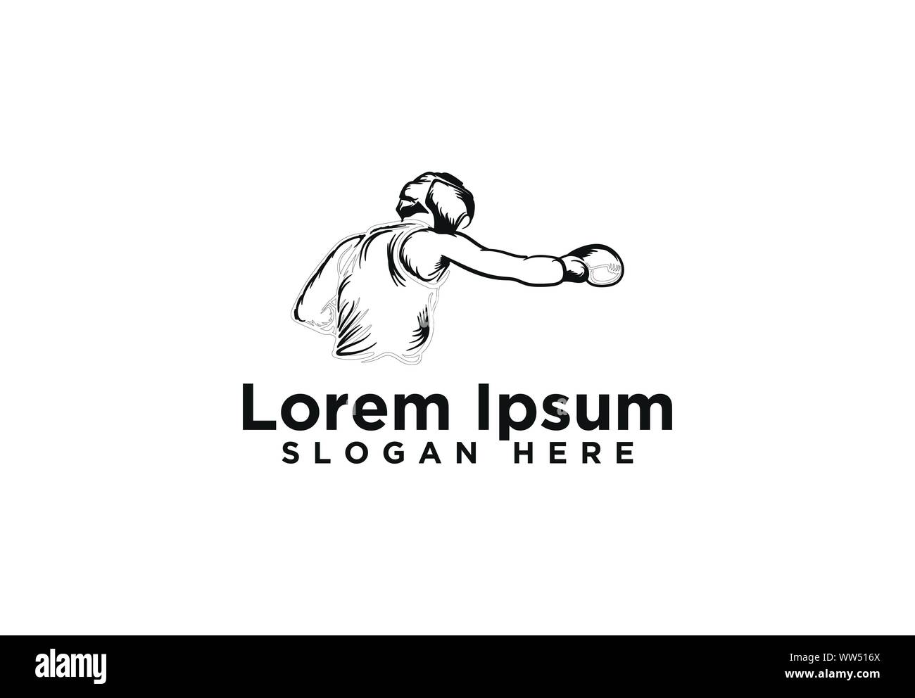 people hit, Boxing Logo Designs Vector Illustration Stock Vector Image ...