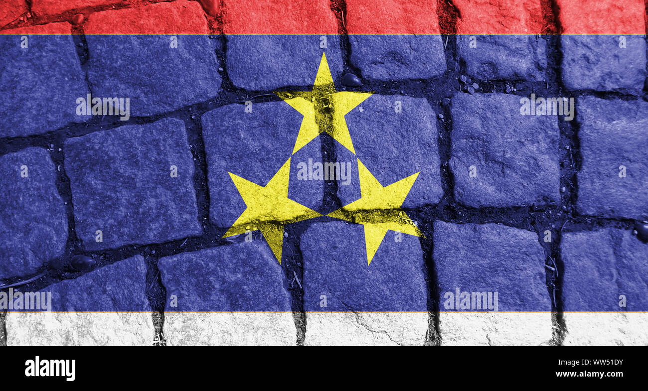 Red flag golden border emblem hi-res stock photography and images - Alamy