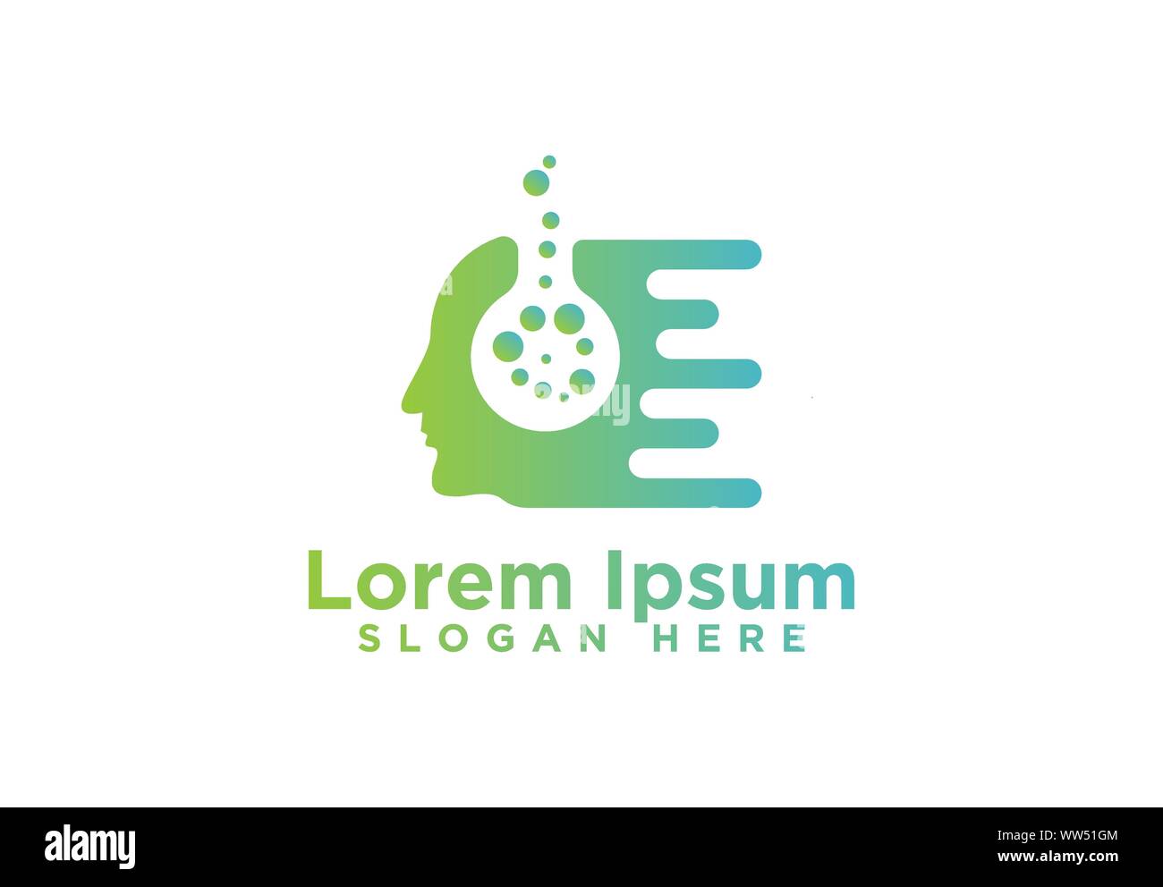 Man Head, Test tube, Speed Logo Design, Vector Illustration Stock ...