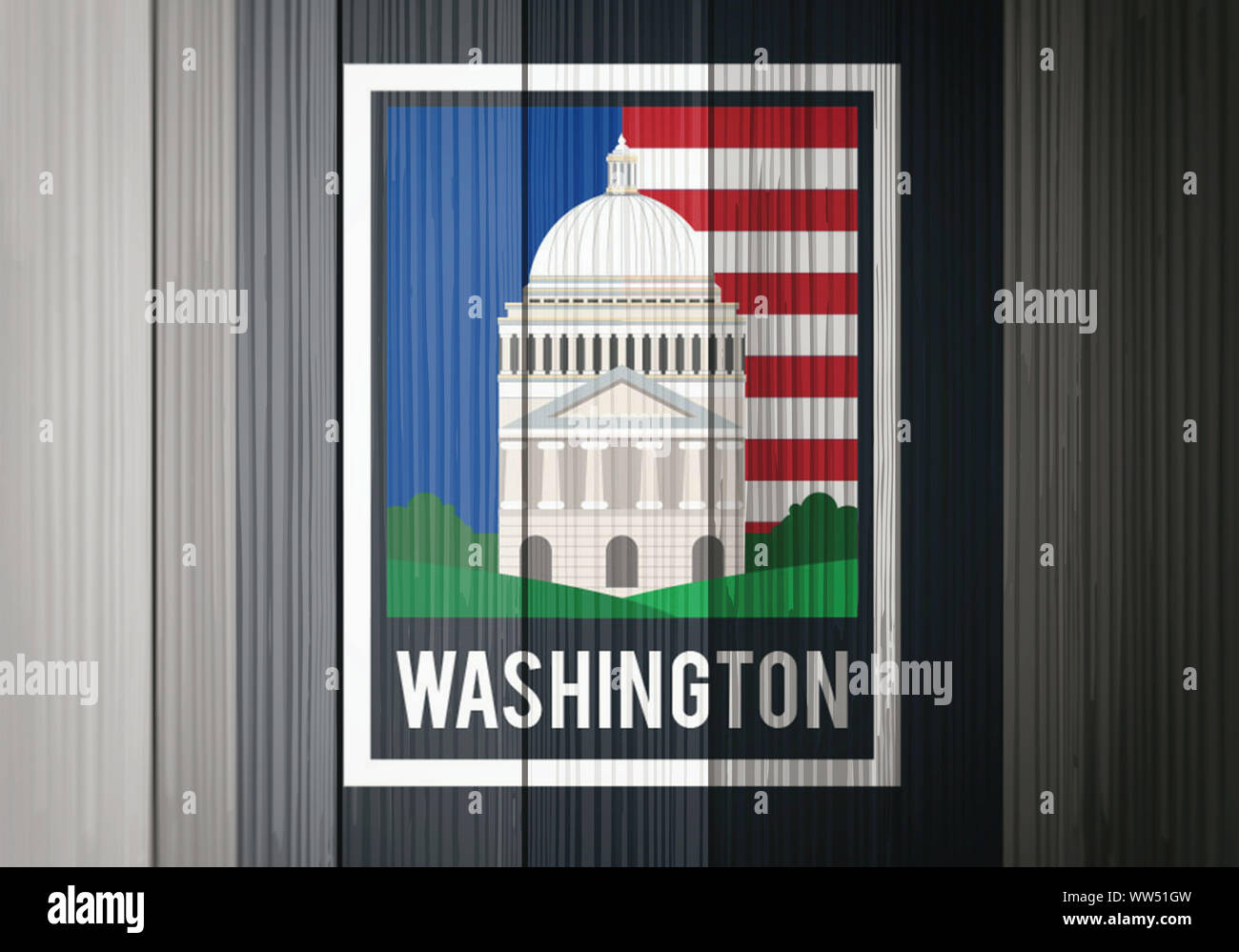 Washington City Travel Sticker, Background, Texture Stock Photo - Alamy
