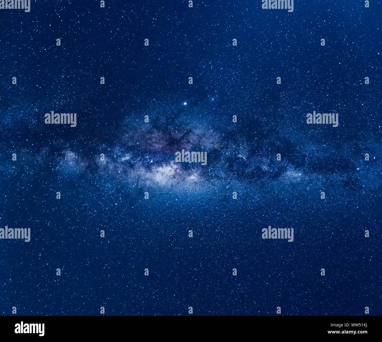 Blue night sky with milky way, stars field and galaxies, from Australia ...