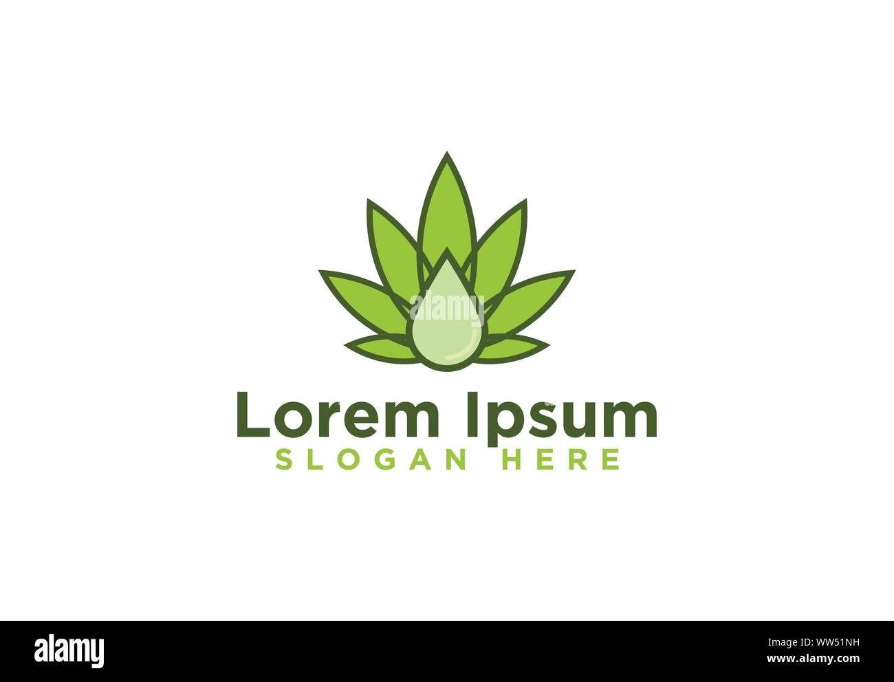 Cannabis Leaf, Drop Oil / Water, Logo Design, Vector Illustration Stock ...