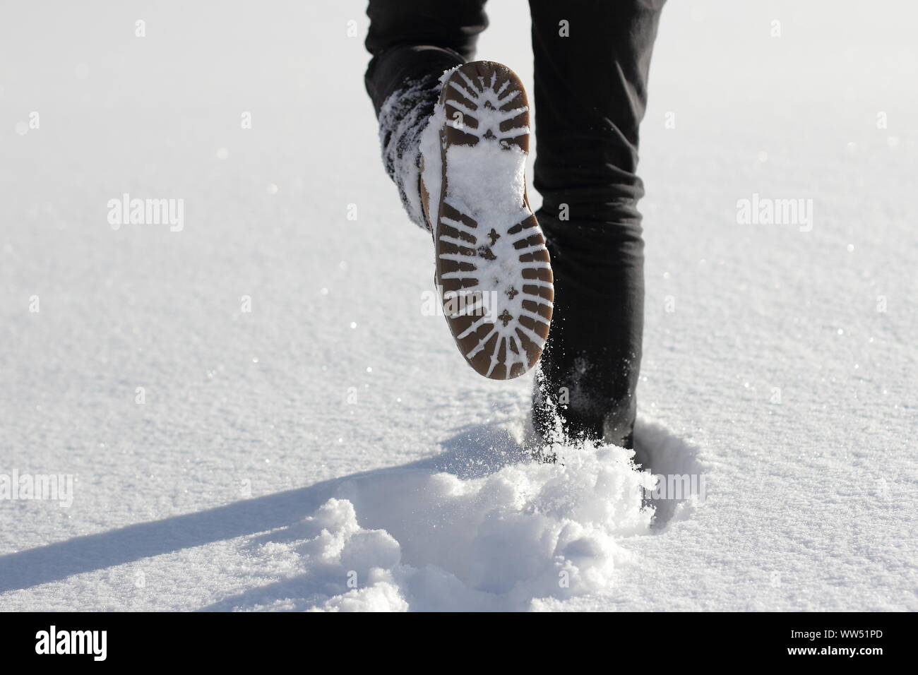 A picture of trudging through the snow Stock Photo - Alamy