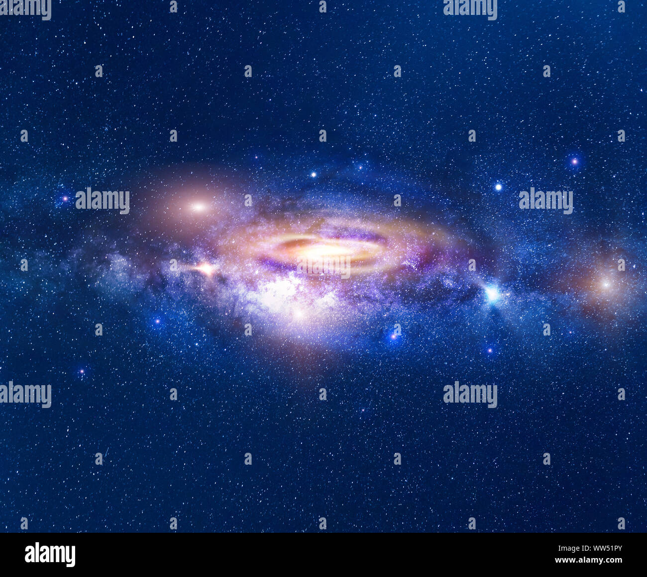 Galaxy in deep space with milky way and a stars field. Milky way made ...