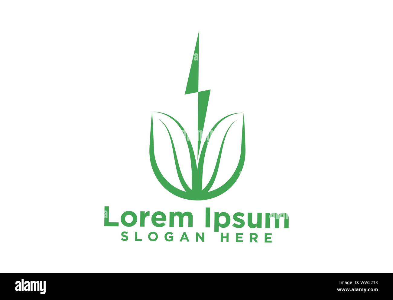 Leaf And Lighting Logo Designs Vector Illustration Stock Vector Image ...