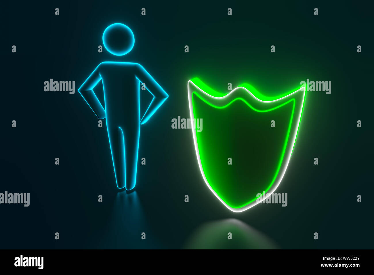 3d man businessman holds green shield. Insurance, protection from ...