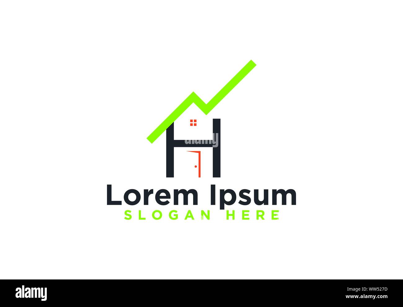 Letter H, House Logo Designs Vector Illustration Stock Vector Image ...