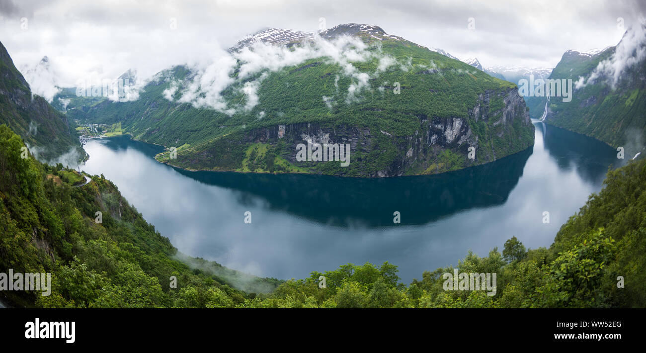 Beautiful nature landscape in Geiranger, Geirangerfjord, Norway Stock ...