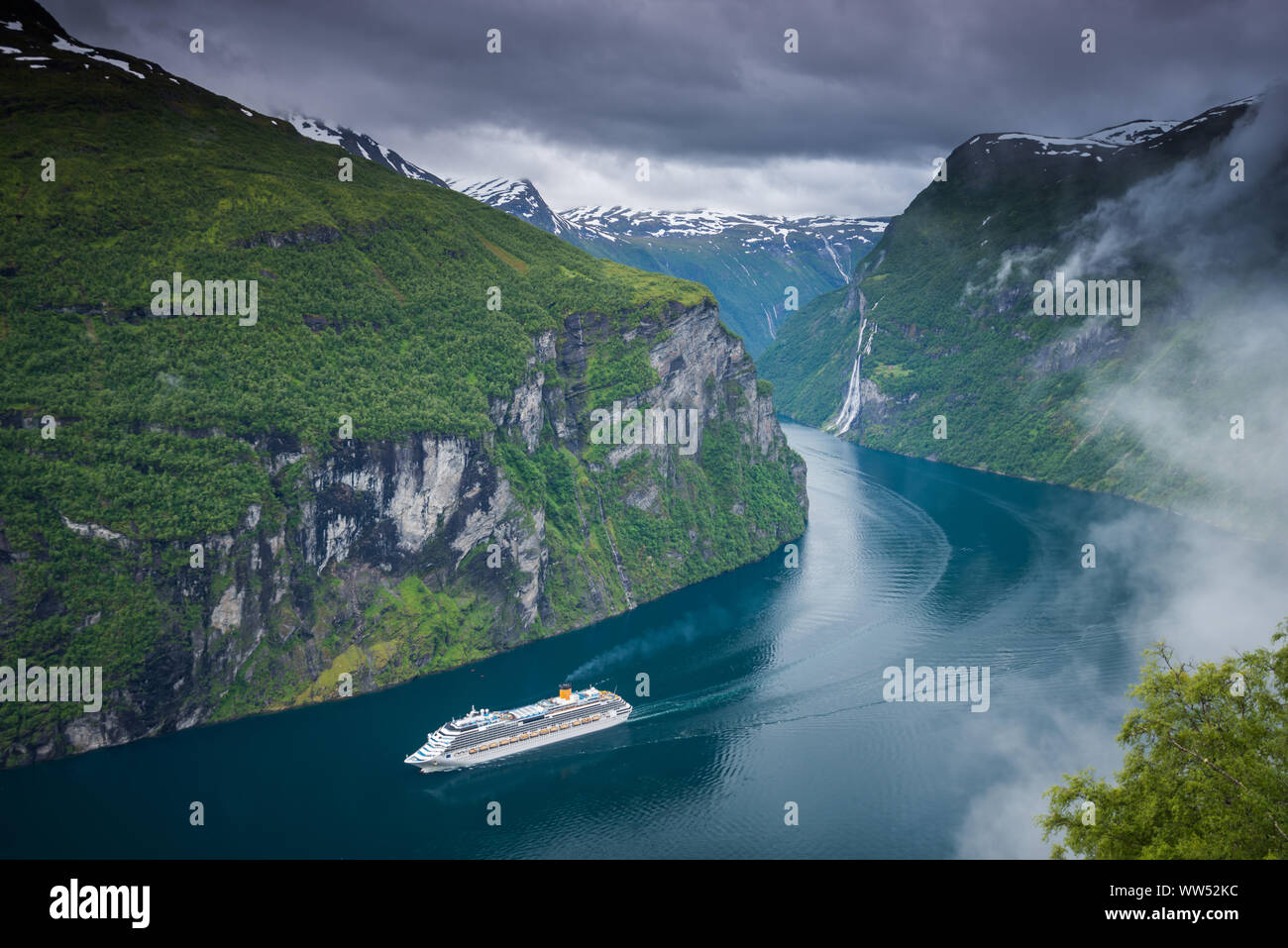 Beautiful nature landscape in Geiranger, Geirangerfjord, Norway Stock ...