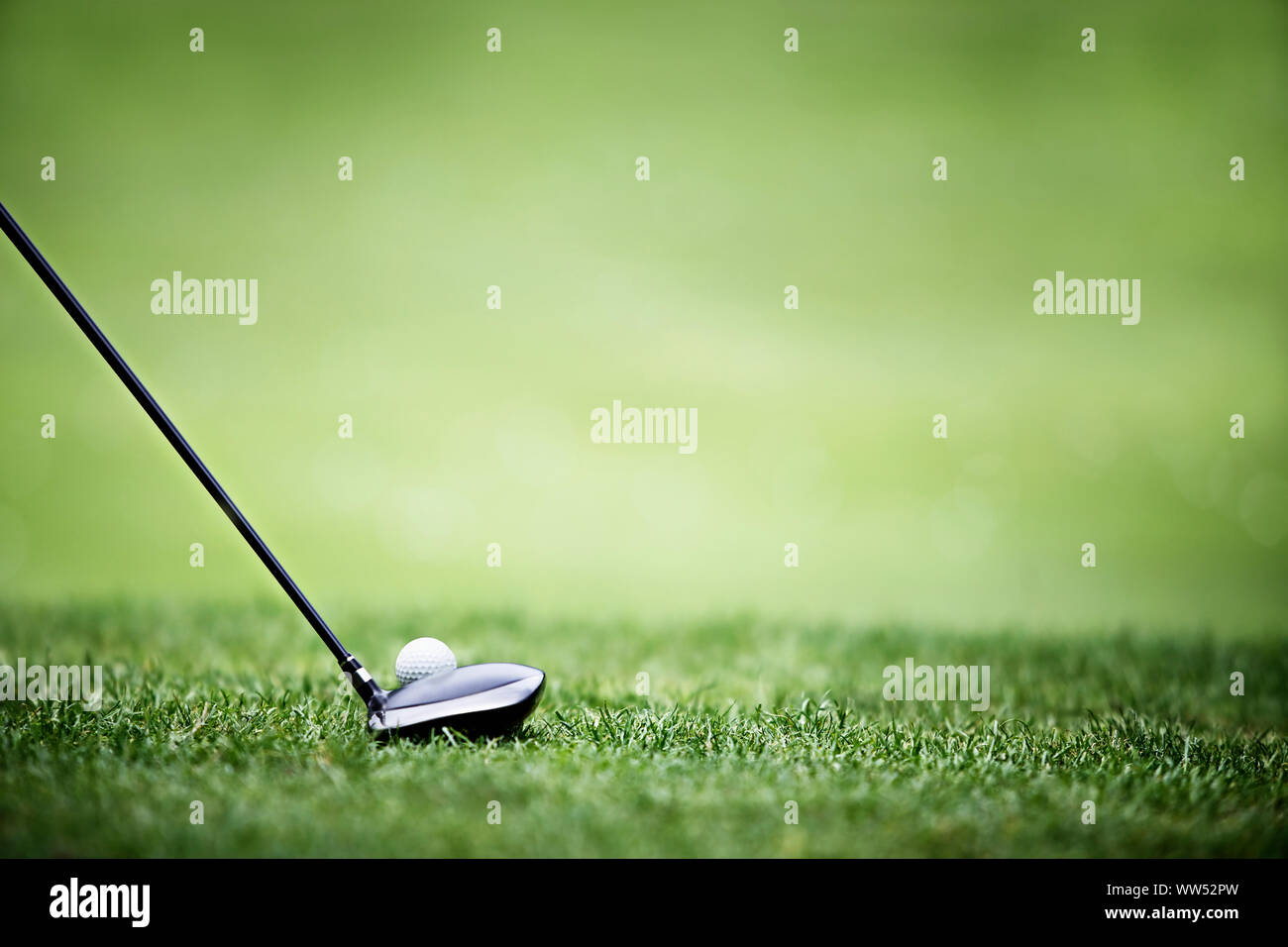 Golf background with driver and ball Stock Photo - Alamy