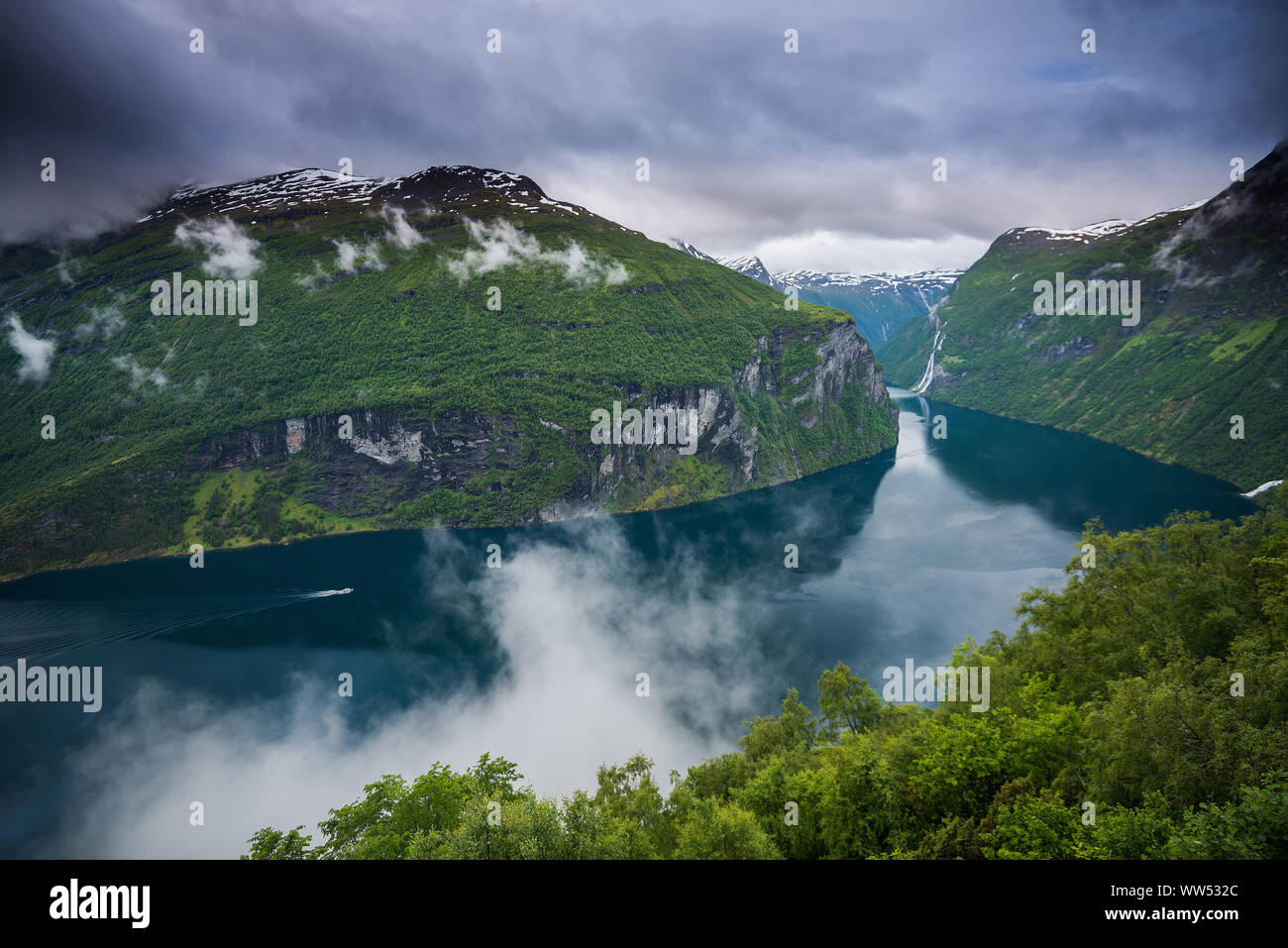Beautiful nature landscape in Geiranger, Geirangerfjord, Norway Stock ...