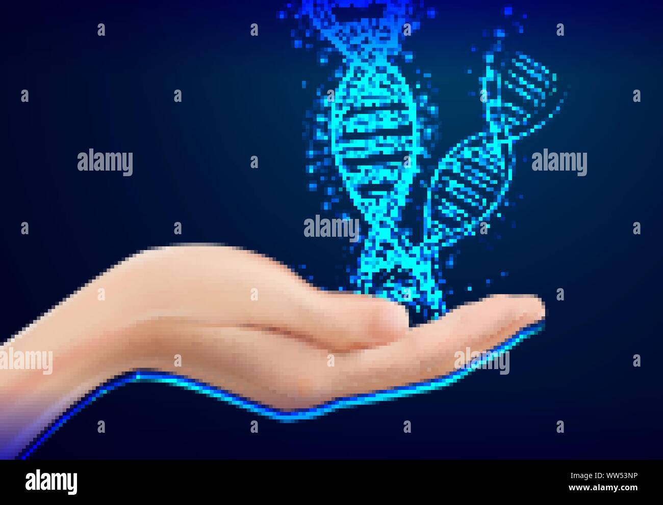 Dna structure in hand Stock Vector Images - Alamy