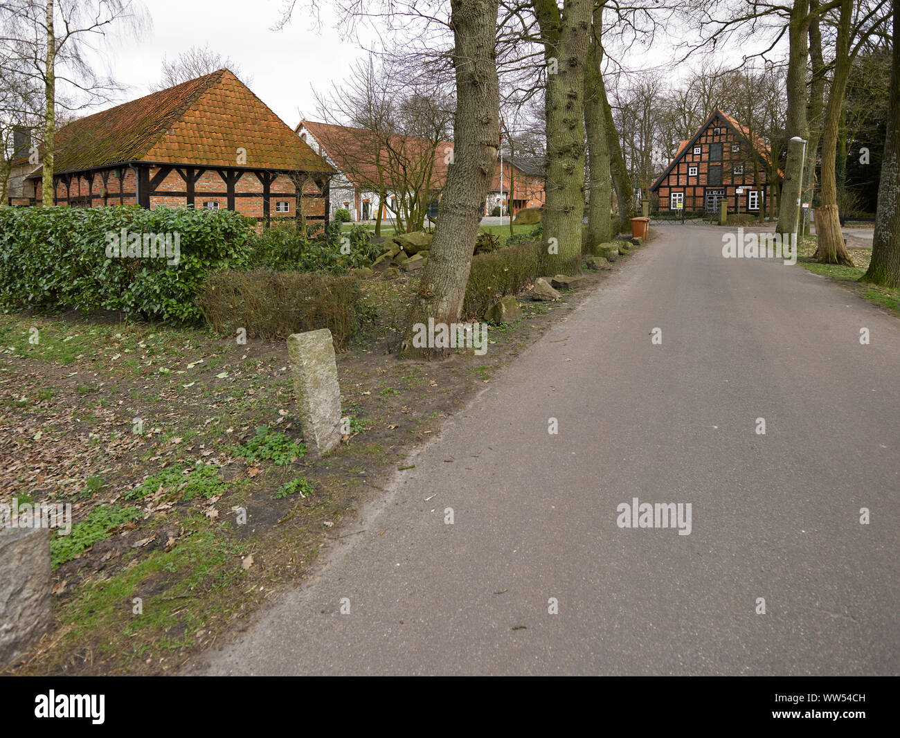 Farm with driveway Stock Photo - Alamy