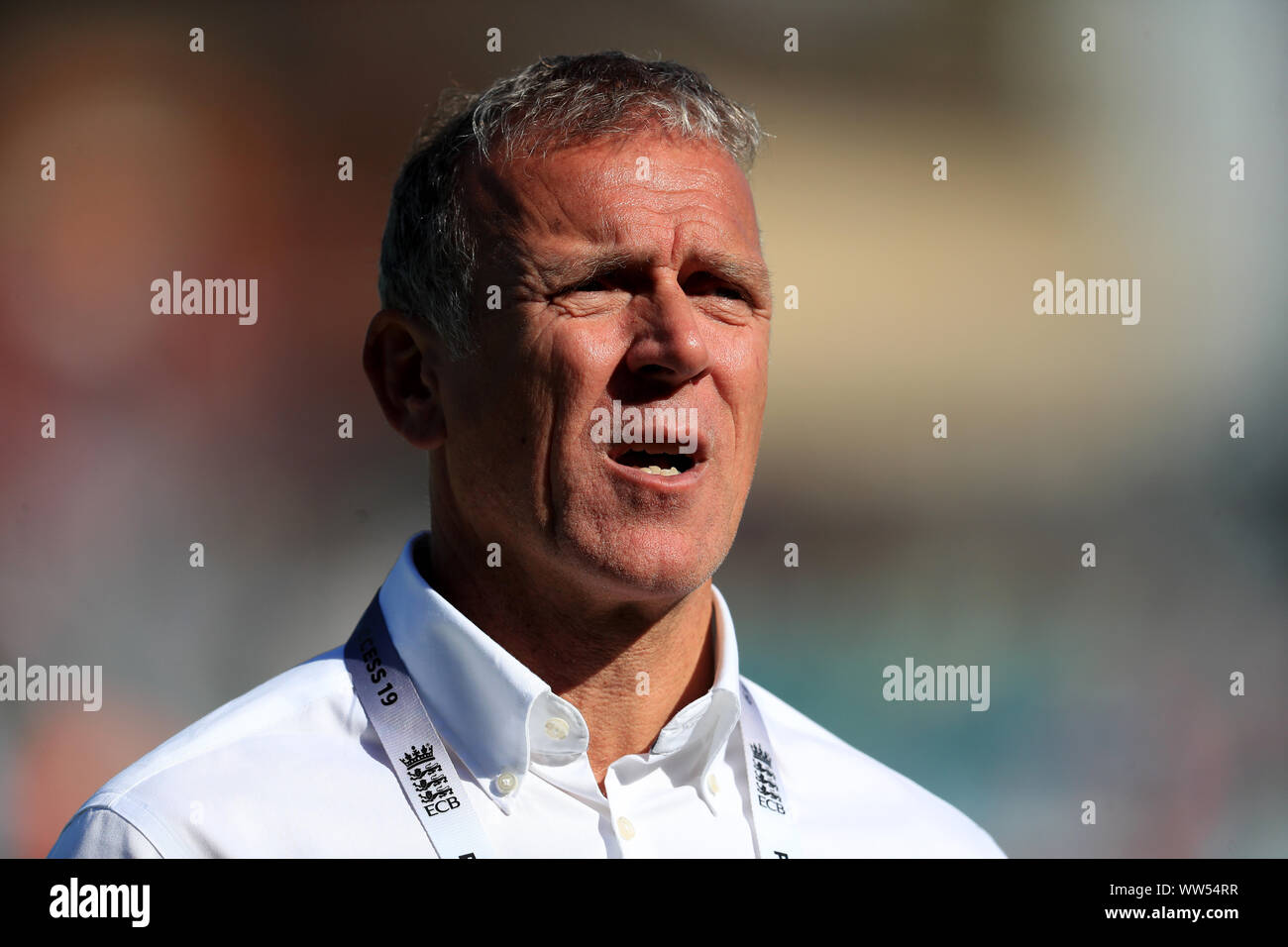 Former England cricketer Alec Stewart during day two of the fifth test ...