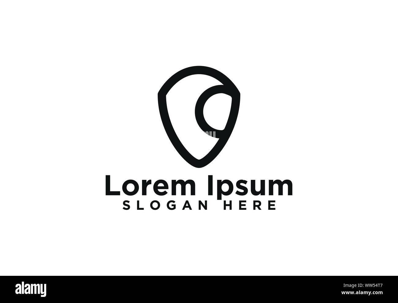 Shield, Mono Line Logo Designs, Vector Illustration Stock Vector Image ...