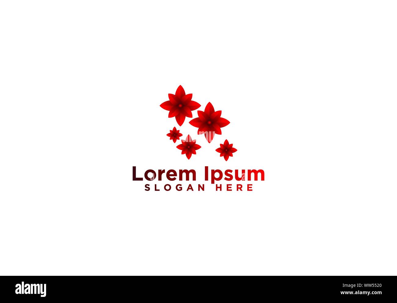 Abstract Red Flower Logo Designs, Vector Illustration Stock Vector ...