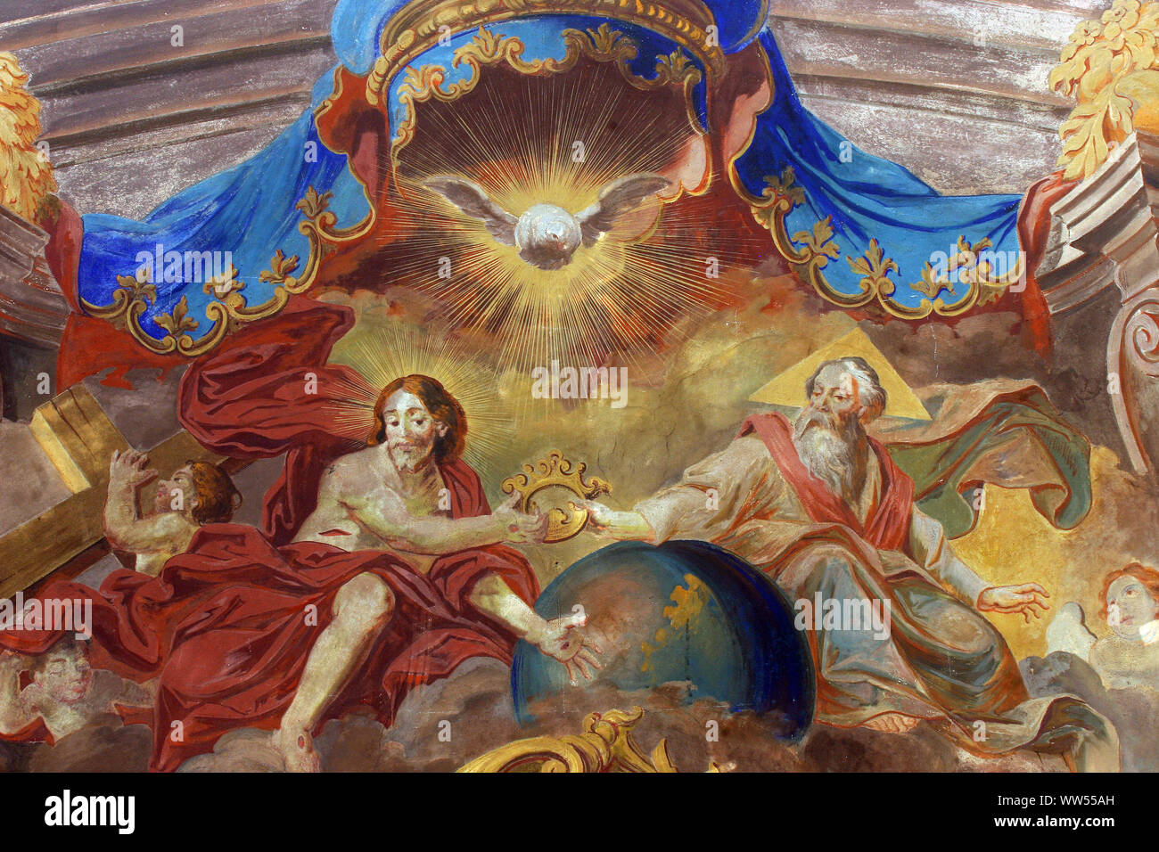 Holy Trinity, altar fresco in the Church of the Assumption of the ...