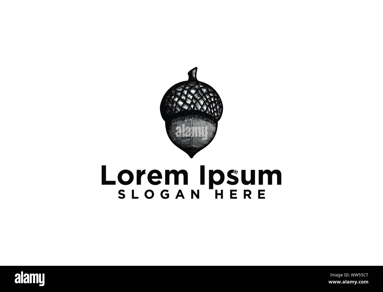 hand drawn nuts, squirrel food Logo Design Vector Illustration Stock ...