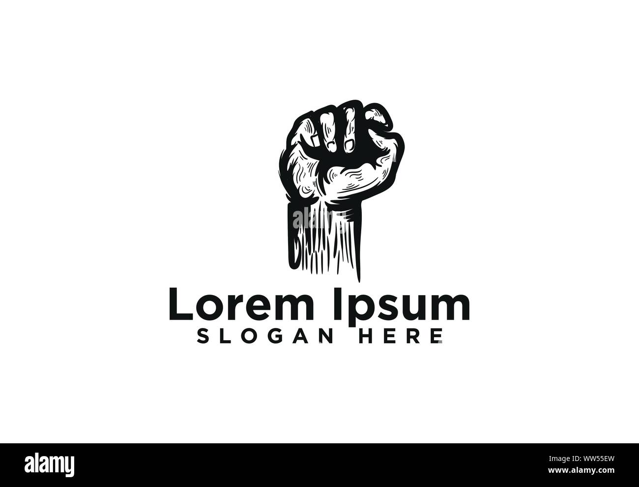 Hands clenched up, Logo Designs Vector Illustration Stock Vector Image ...