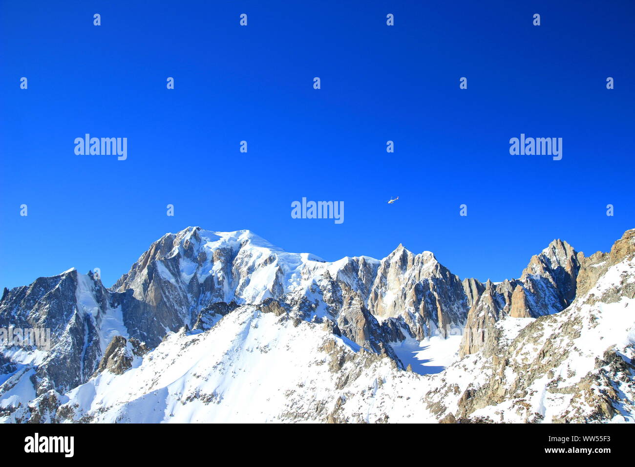 Mont Blanc, highest peak in Alps. Beautiful mountain landscape in ...