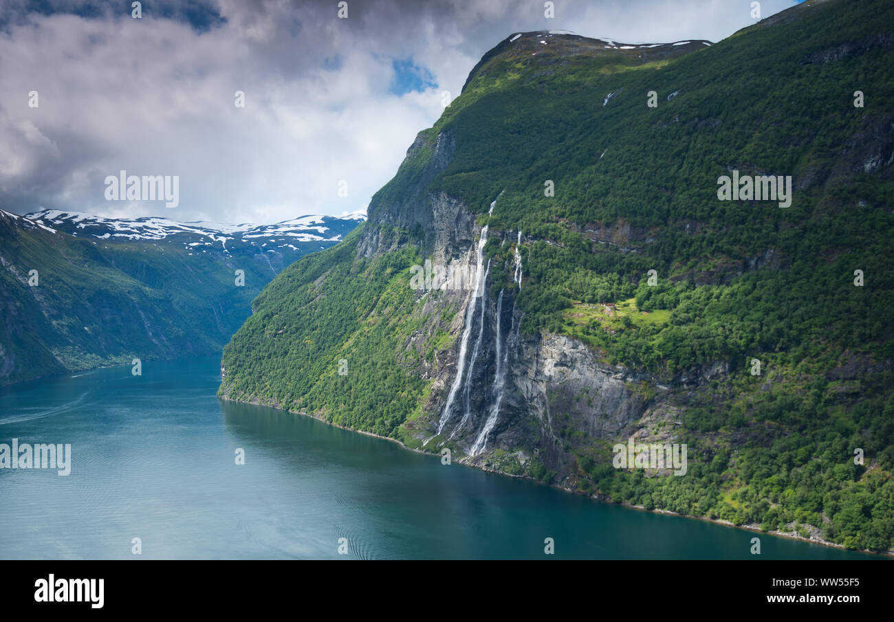Beautiful views in Geiranger, Geirangerfjord, Norway Stock Photo - Alamy