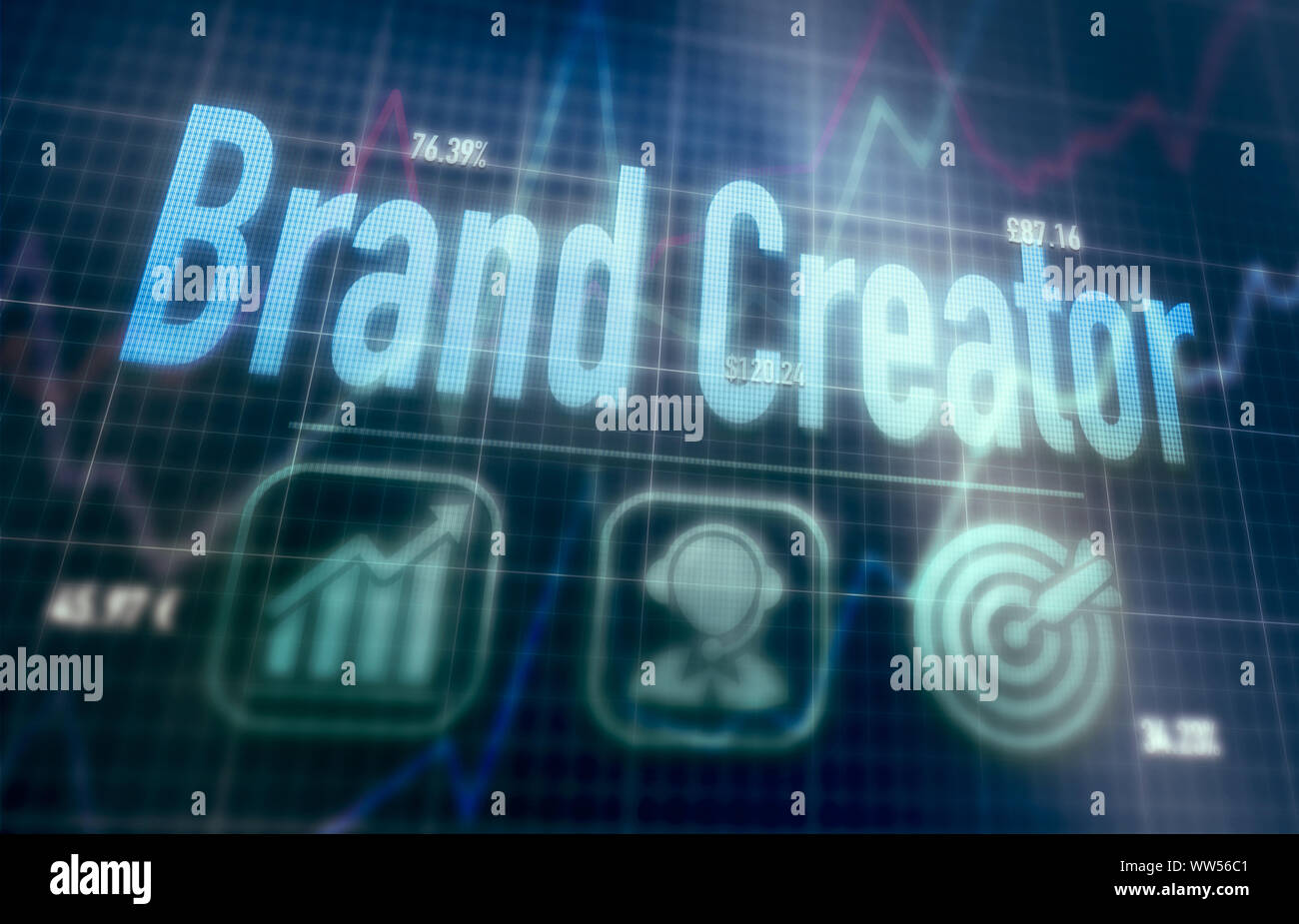Brand Creator concept on a blue dot matrix computer display Stock Photo ...