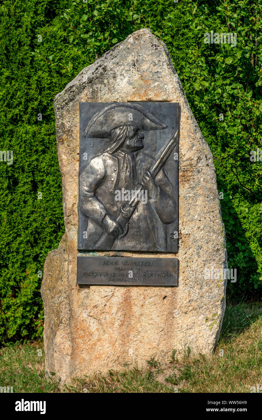 Memorial stone of Jean Chastel, man who killed the beast of Gevaudan ...