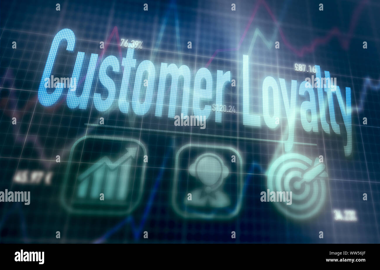 Customer First concept on a blue dot matrix computer display Stock ...