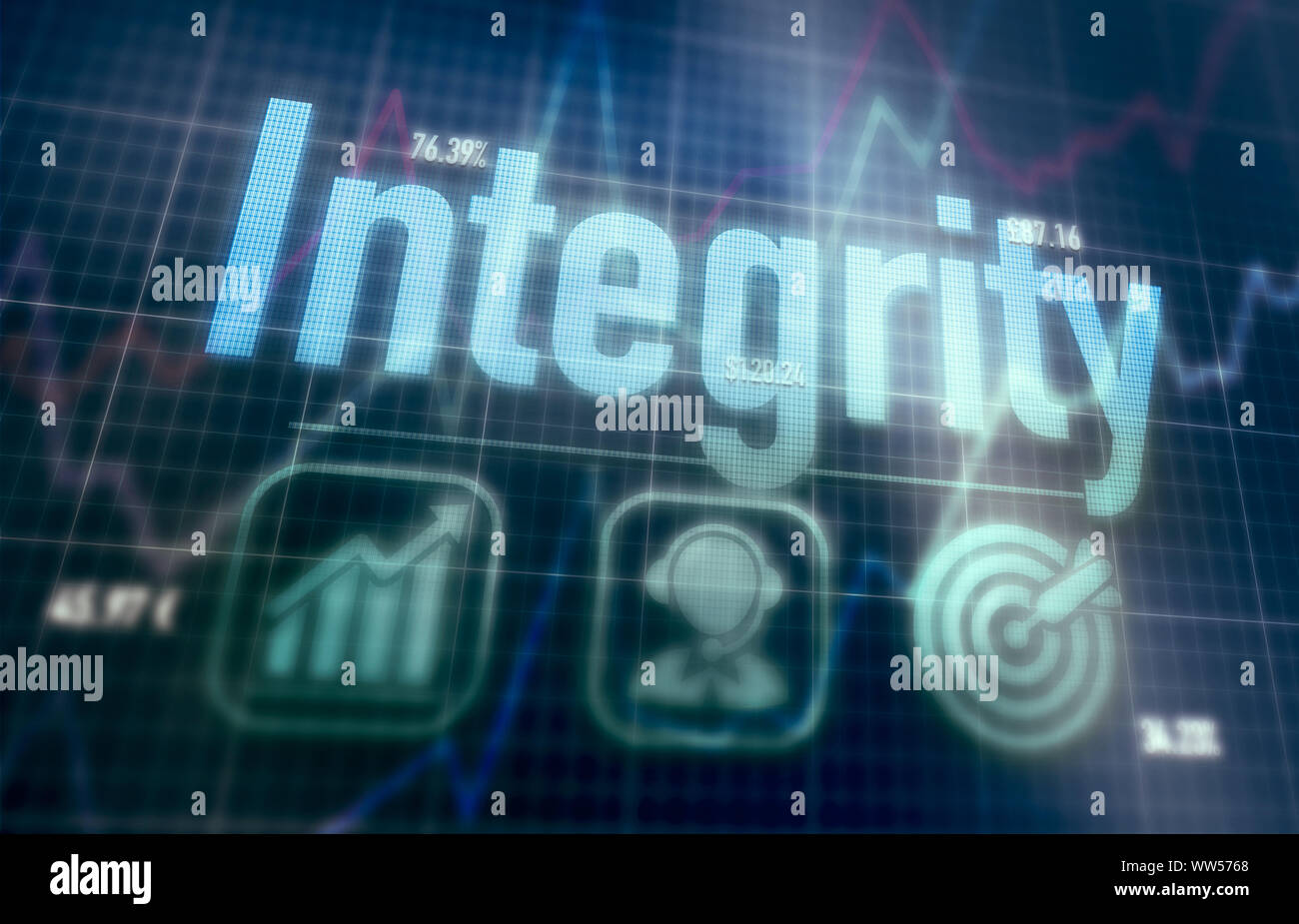 Integrity concept on a blue dot matrix computer display Stock Photo - Alamy