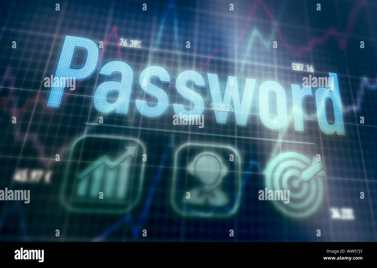 Password concept on a blue dot matrix computer display Stock Photo - Alamy