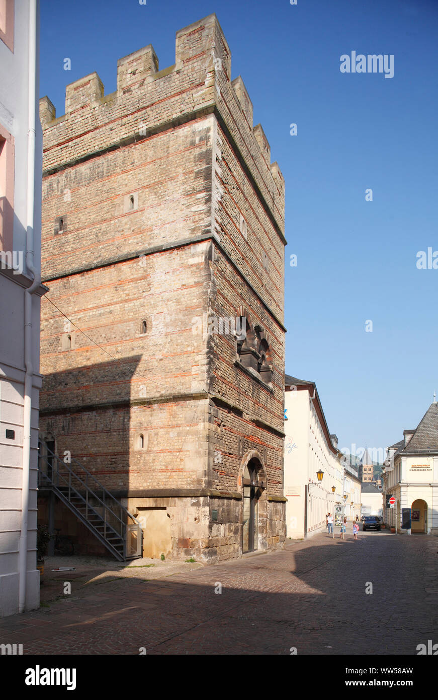 Frankenturm, fortified residential tower, Trier, Rhineland-Palatinate ...