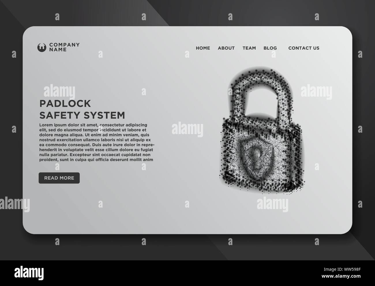 Web page design templates collection of lock, padlock, safety system ...