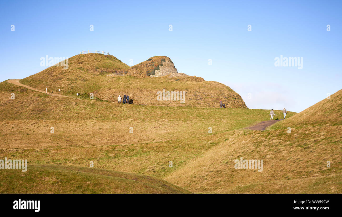 SHOTTON, NORTHUMBERLAND, ENGLAND, UK - DECEMBER 31, 2017: Tourists at ...