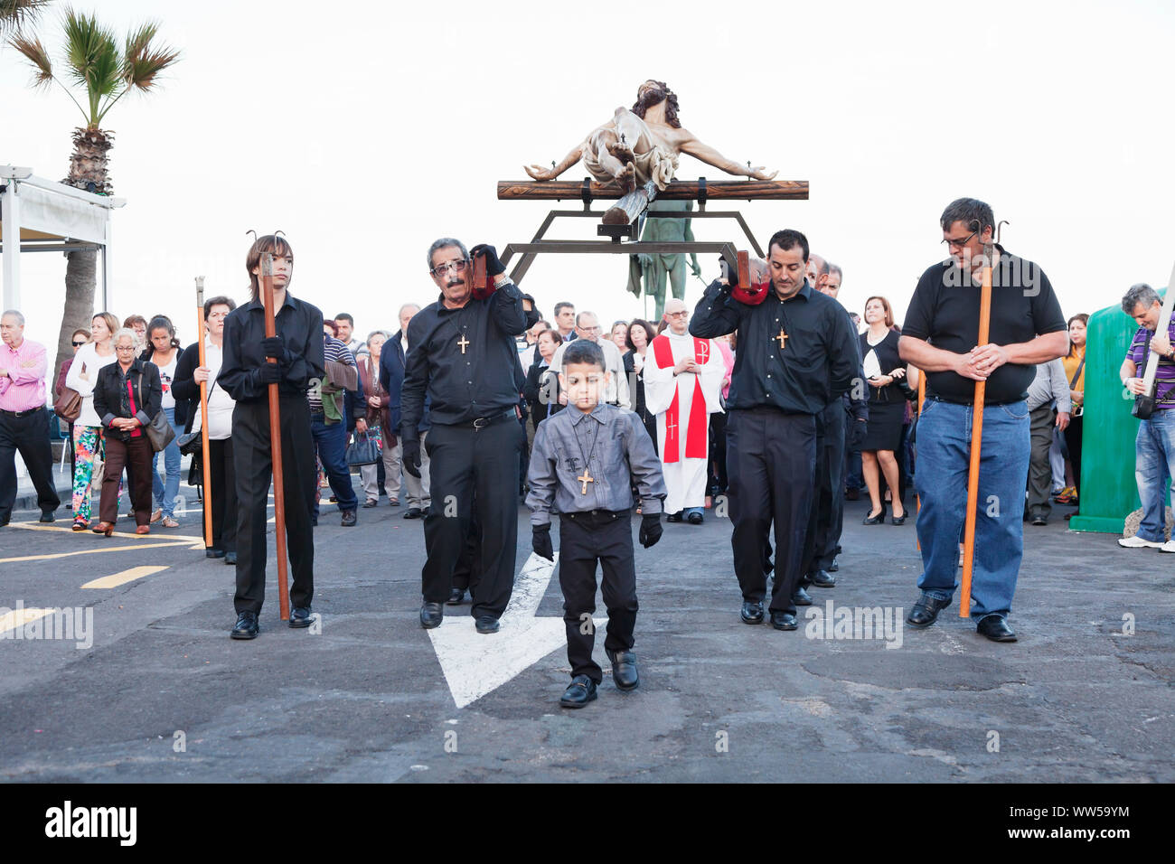 Easter procession, Semana Santa, Candelaria, Tenerife, Canary Islands ...