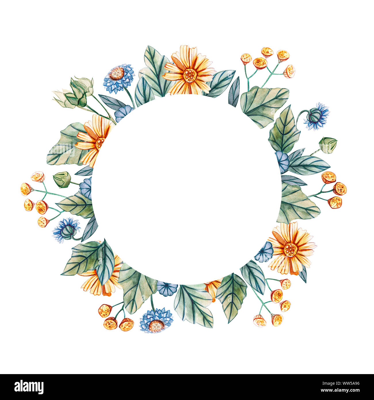 Round floral frame delicate wedding hi-res stock photography and images ...