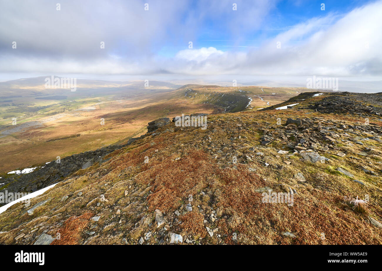 Views of the summit of Whernside from the top of Ingleborough, two of ...