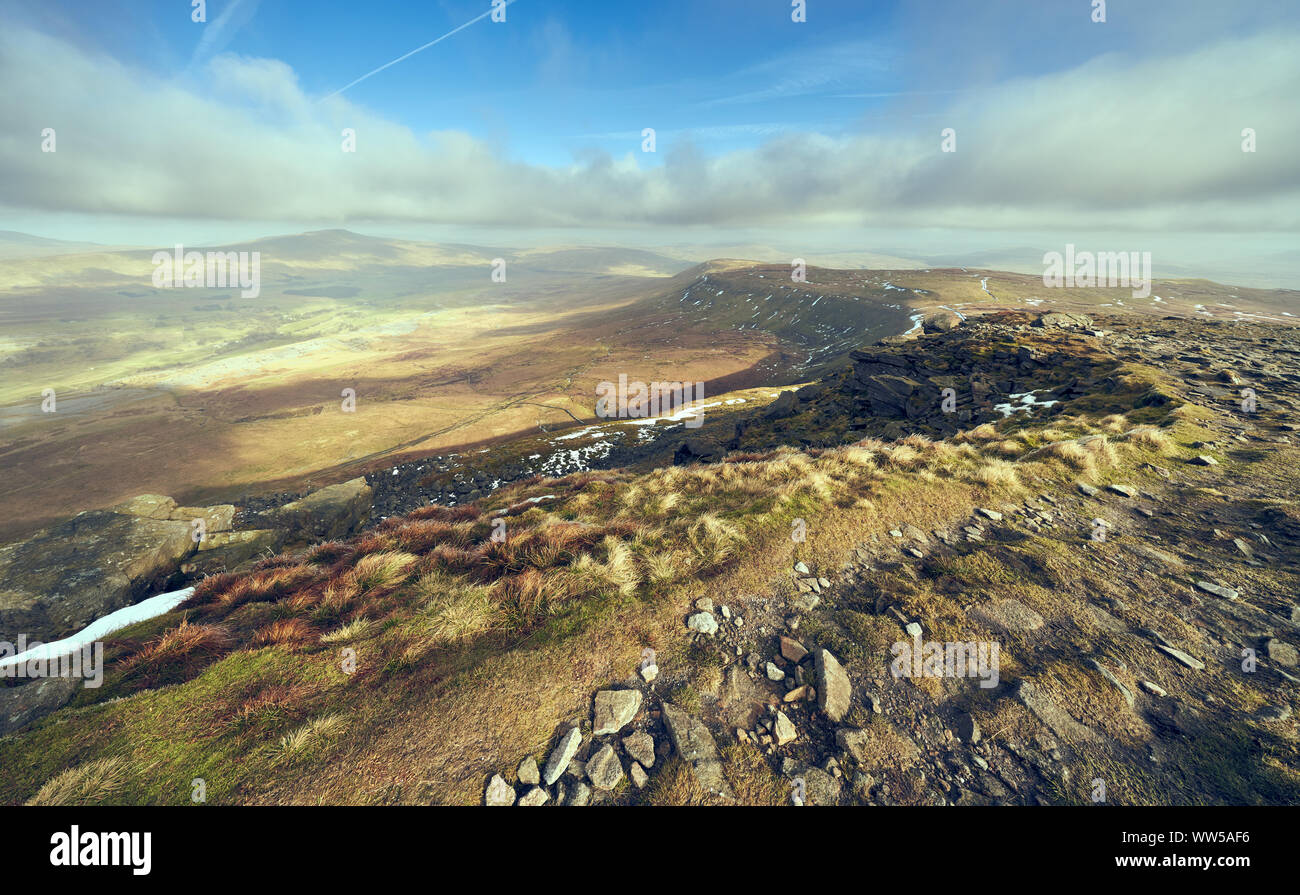 Views of the summit of Whernside from the top of Ingleborough, two of ...