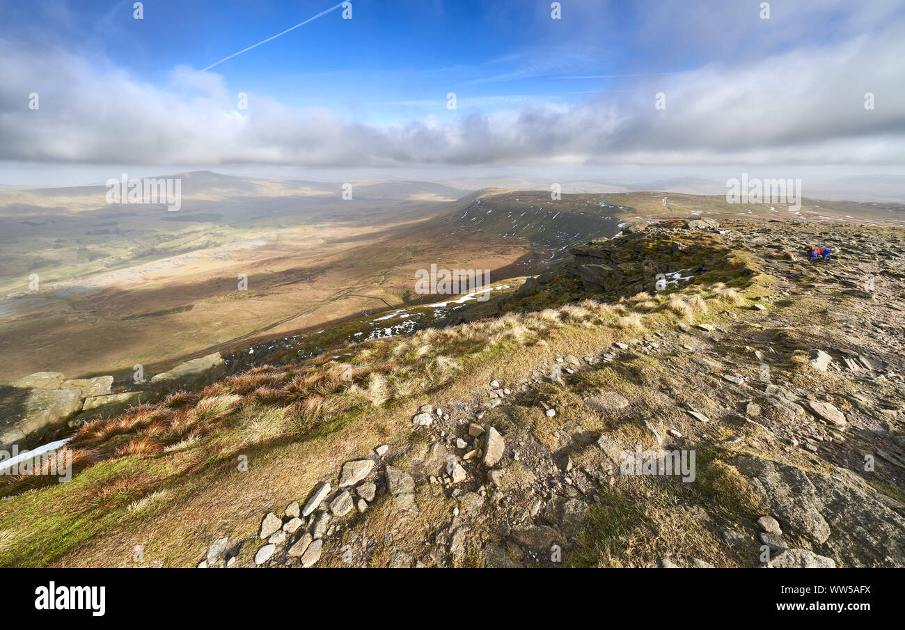 Views of the summit of Whernside from the top of Ingleborough, two of ...