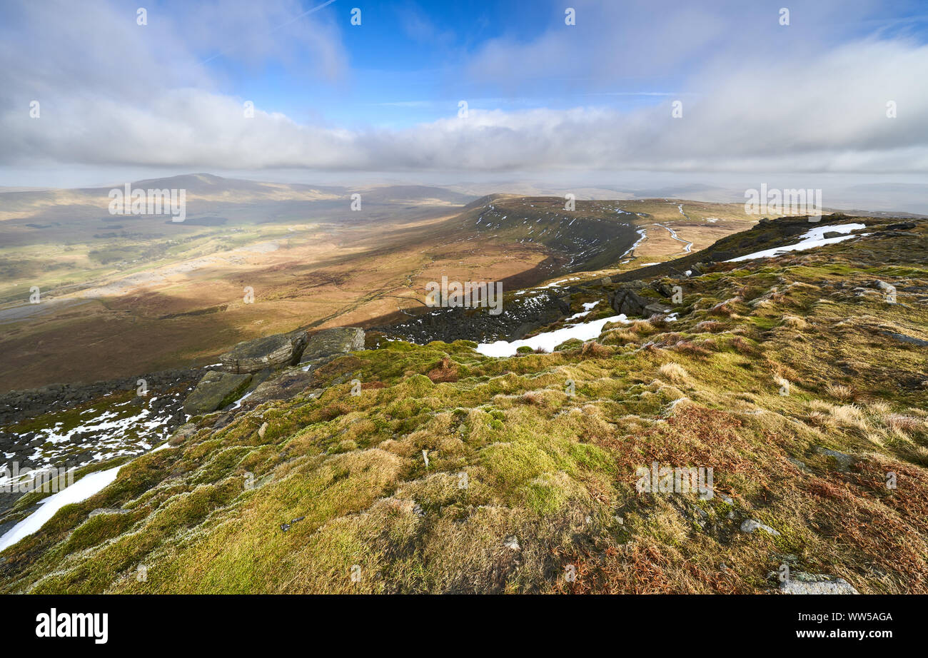 Views of the summit of Whernside from the top of Ingleborough, two of ...