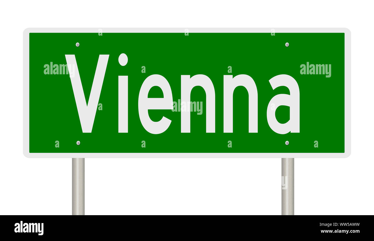 Rendering of a green road sign for Vienna Virginia Stock Photo - Alamy