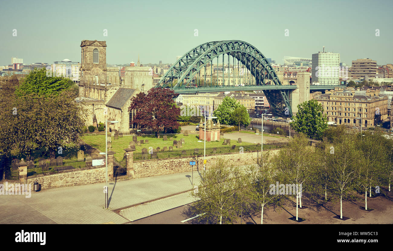 GATESHEAD, ENGLAND, UK - MAY 08, 2018: Views of the Tyne Bridge from ...