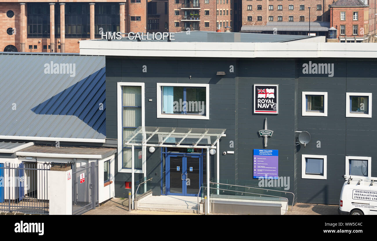 GATESHEAD, ENGLAND, UK - MAY 08, 2018: Views of the Royal Navy training ...