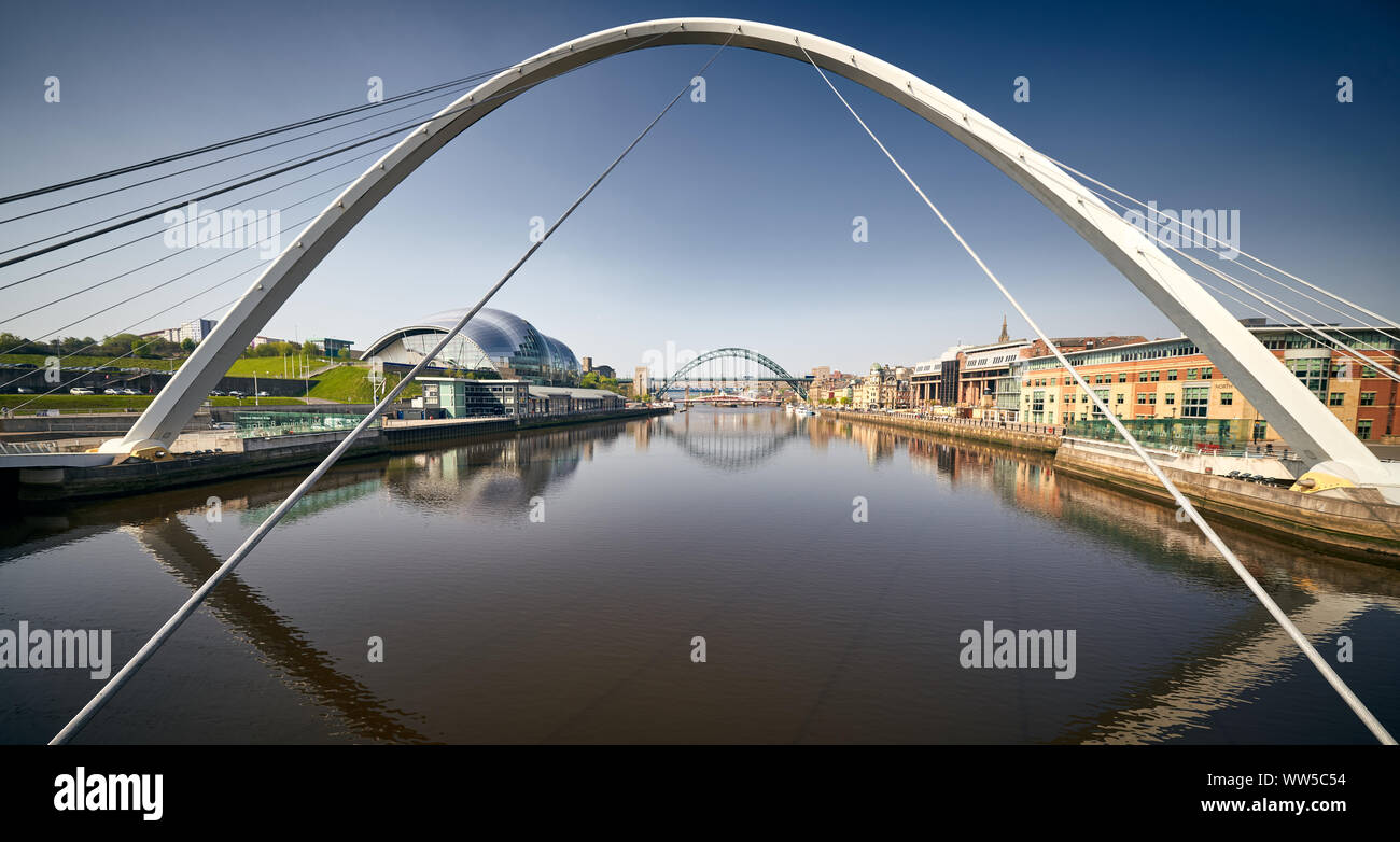 NEWCASTLE UPON TYNE, ENGLAND, UK - MAY 08, 2018: Views of the Gateshead ...