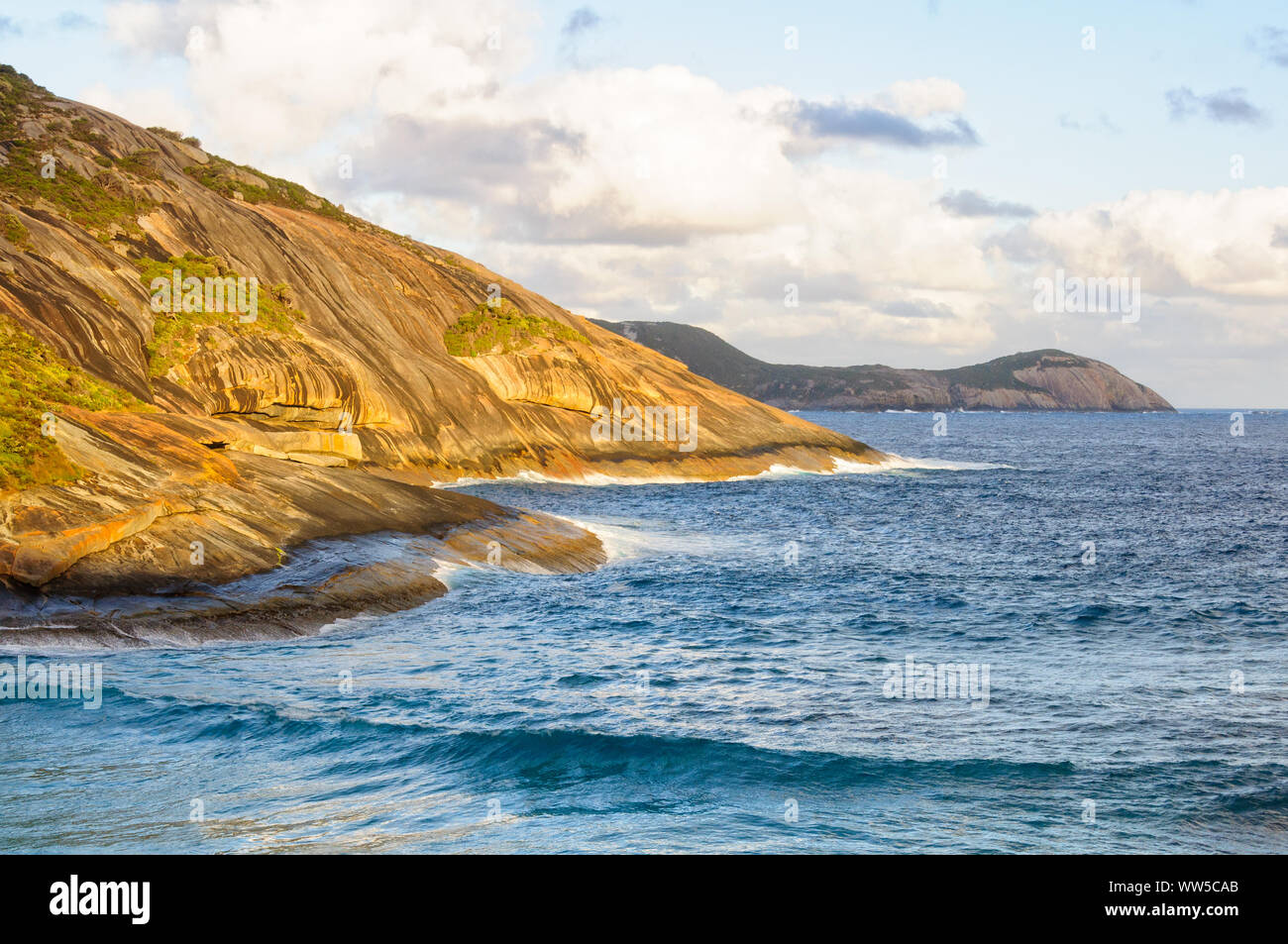 Sun lit granite boulders at Salmon Pools - Albany, WA, Australia Stock ...