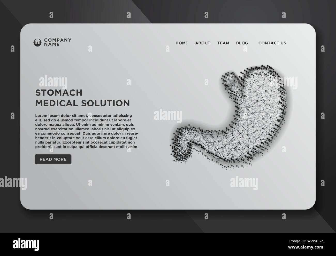 Web page design templates collection of Stomach. The concept of ...