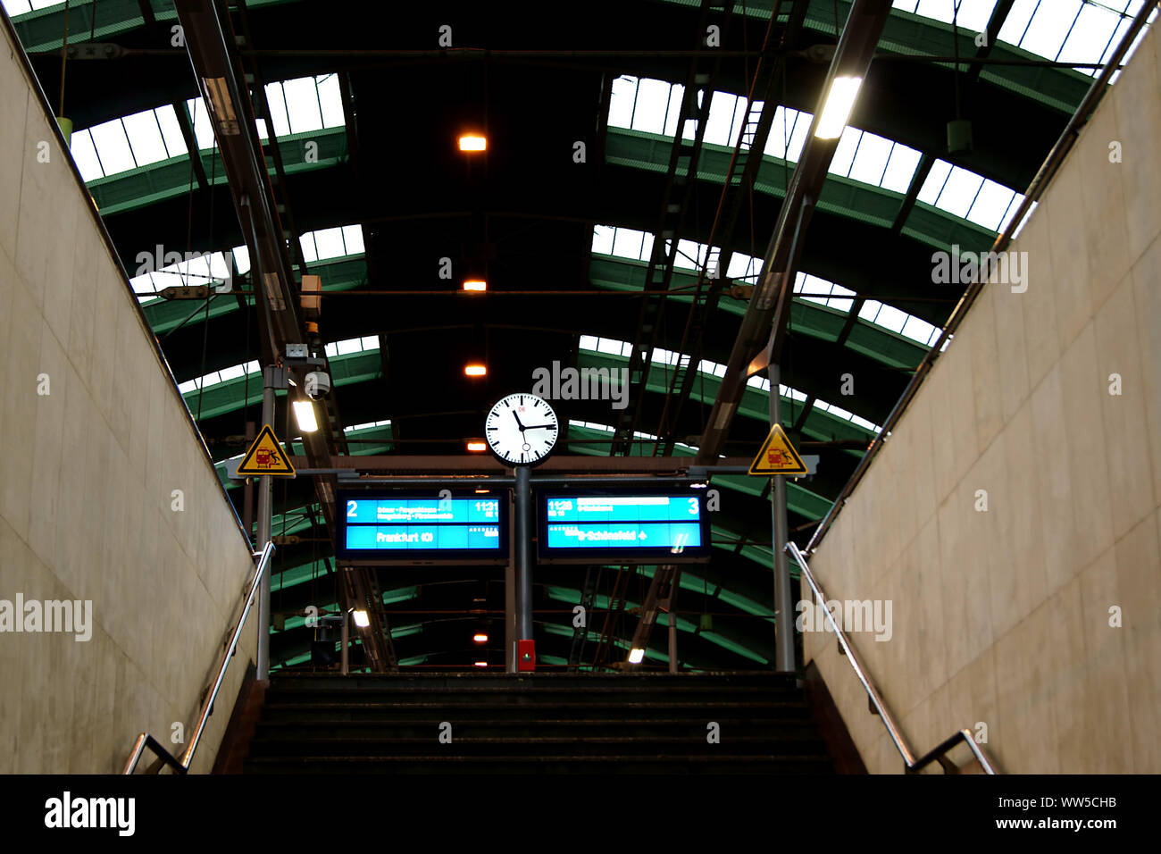 Photography of a platform of stairway of the Berlin Ostbahnhof railway ...