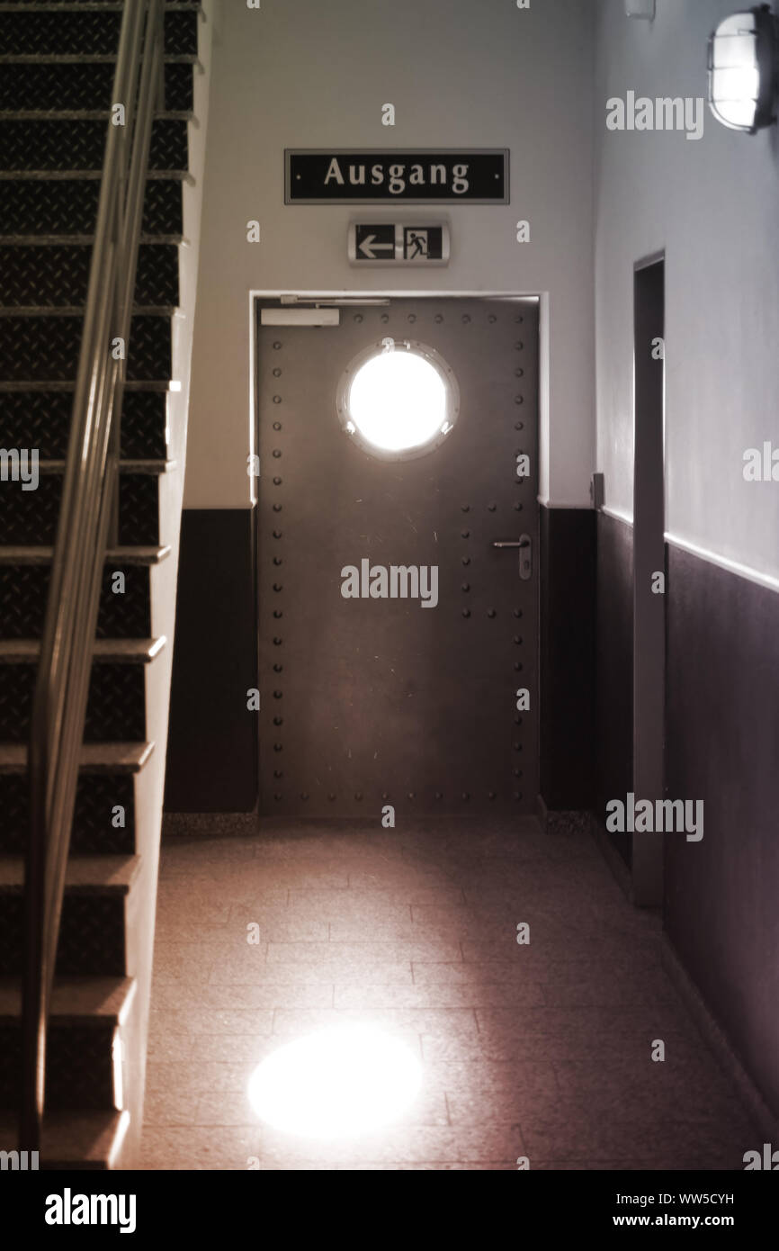 Photography of a hall with a ship door and shining light Stock Photo ...