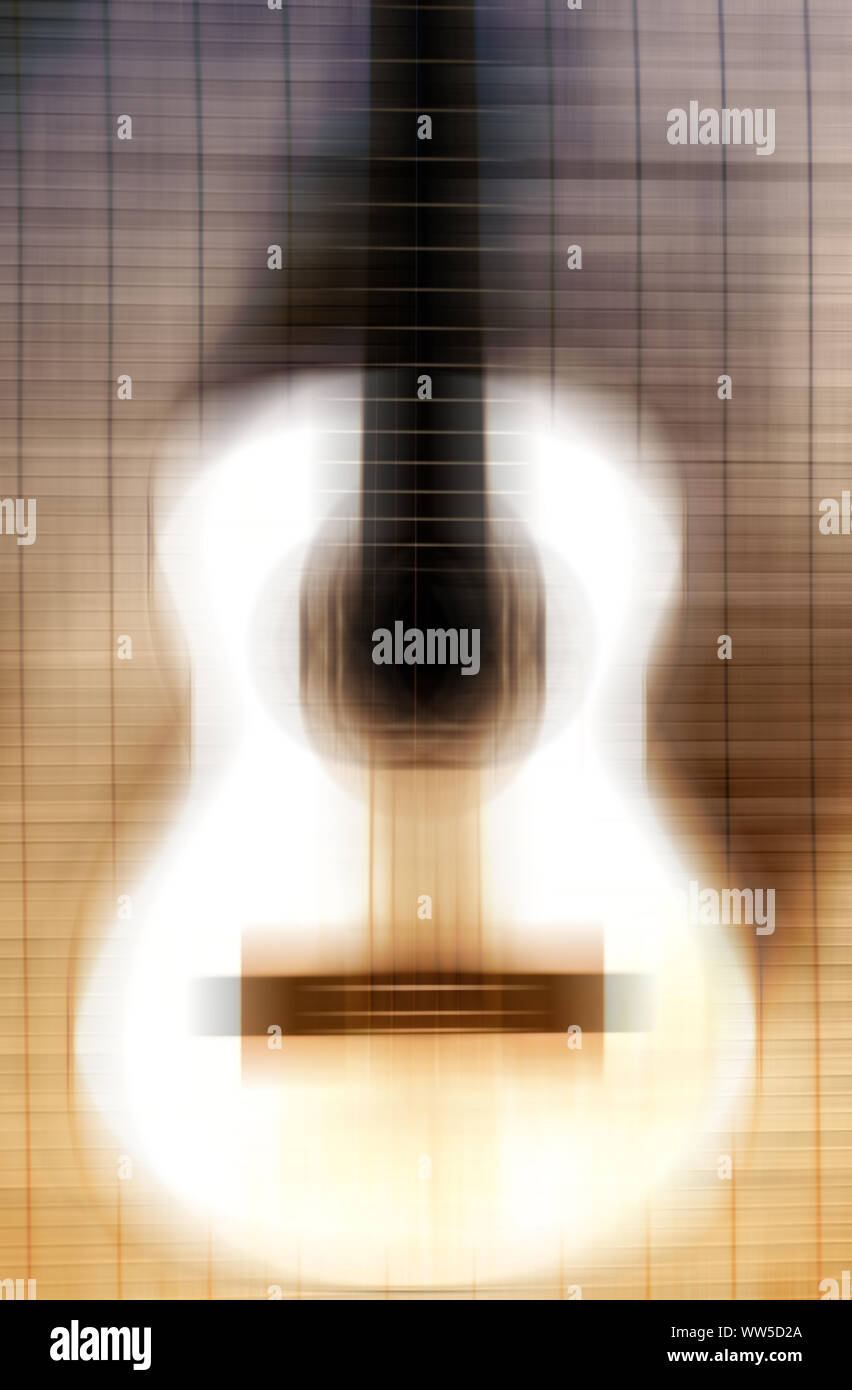 Photography and top view on an isolated guitar Stock Photo - Alamy