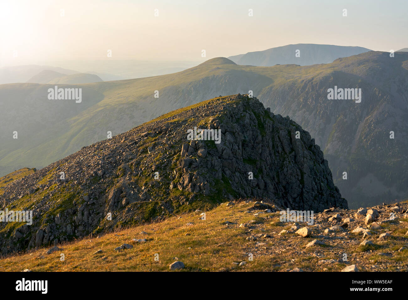 Sunset over Ennerdale from Scoat Fell views of Steeple In the English ...