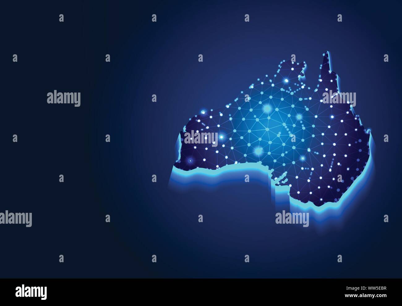 Australian Map, Abstract Low poly Designs, from line and dot wireframe ...